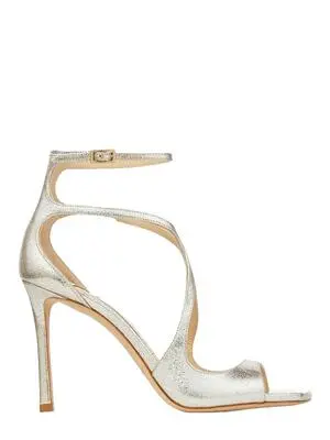 JIMMY CHOO Azia 95 Metallic Leather Sandals - Multicolor