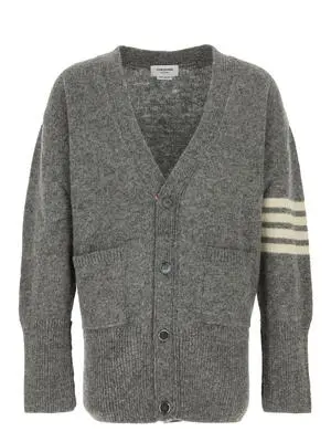 Thom Browne Jersey Stitch Exaggerated Fit V-neck Cardigan - Multicolor