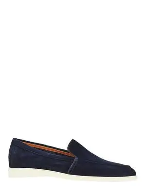 Santoni Malibu Suede Leather Loafers - Blue
