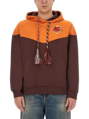 Etro Hooded Sweatshirt With Logo Embroidery - Orange