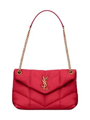 Saint Laurent Small Loulou Puffer Bag In Nappa Leather - Red