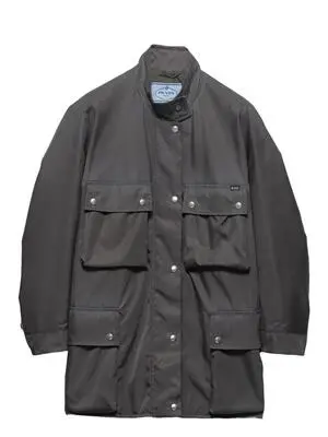 Prada PRADA Recycled Polyamide Straight Fit Military Jacket Gray