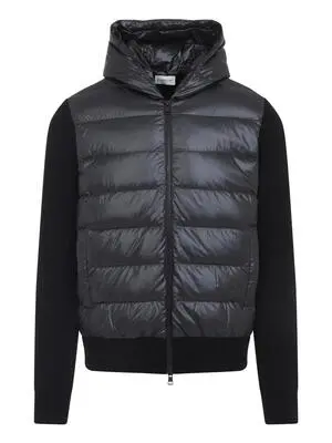 Moncler Virgin Wool Padded Cardigan - Black