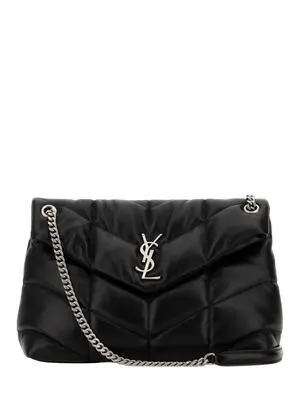 Saint Laurent Saint Laurent Women Black Nappa Leather Medium Puffer Shoulder Bag Black