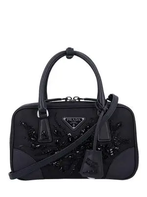 Prada Re-edition 1978 Embellished Two-handle Bag - Black