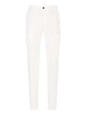 Eleventy Cotton-blend Cargo Trousers - White