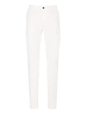 Eleventy Cotton-blend Cargo Trousers - White