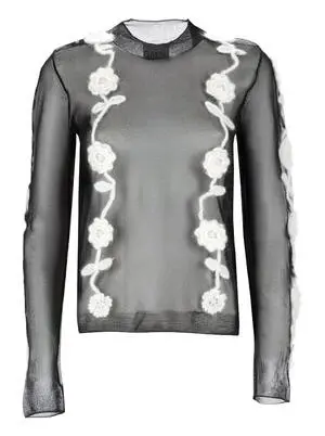 GANNI Tops In Mesh - Black