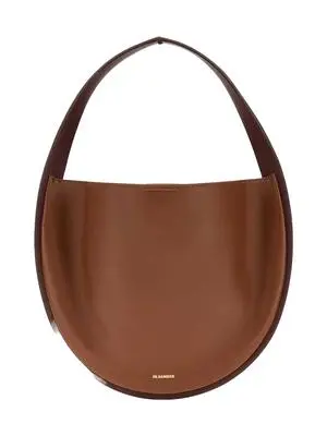 JIL SANDER Caramel Leather Pivot Shoulder Bag - Brown