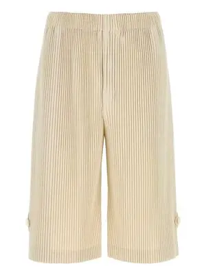 Issey Miyake Polyester Bermuda Shorts - Brown