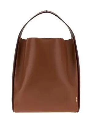 JIL SANDER Caramel Leather Pivot Bucket Bag - Brown
