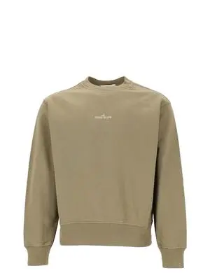 Stone Island Organic Cotton Fleece Crewneck Sweatshirt - Green