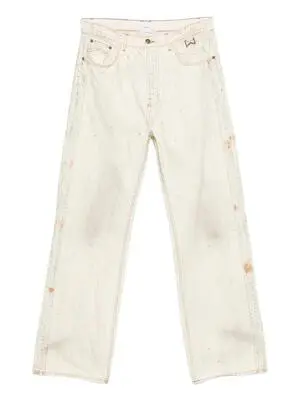 Rhude Straight Leg Denim Jeans - Cream