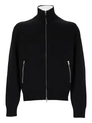 TOM FORD Maglia In Lana Merino Con Zip E Patch - Black