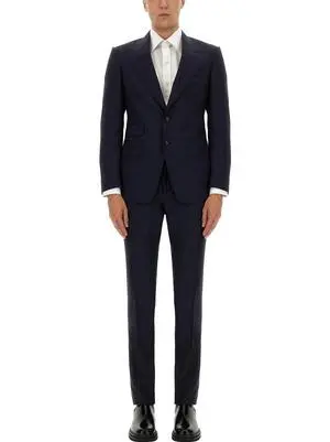 TOM FORD Abito Grand Overcheck Shelton - Blue