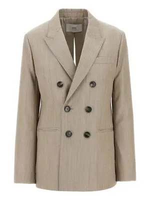 AMI Paris AMI Maxi Split Blazer Cream