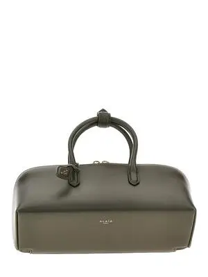 Alaïa Box Leather Small Delta Bag - Green