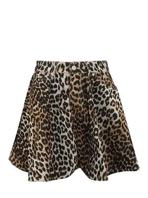 GANNI Leopard Print Miniskirt - Multicolor