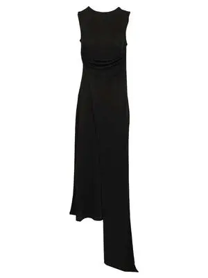 AMI Paris Jersey Crepe Long Dress - Black