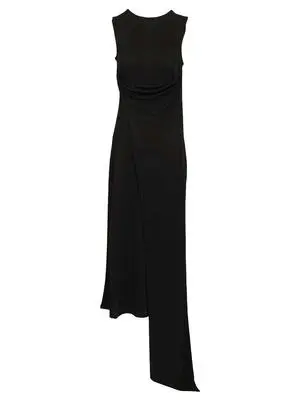 AMI Paris Jersey Crepe Long Dress - Black