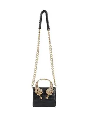 Roberto Cavalli Roar Small Flap Shoulder Bag - Black