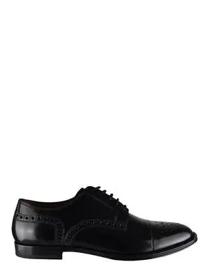 Dolce & Gabbana Patent Leather Brogue Oxford Shoes - Black