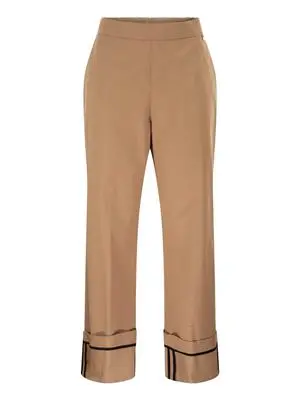Herno HERNO Cotton Trousers With Maxi Turn-Ups Brown