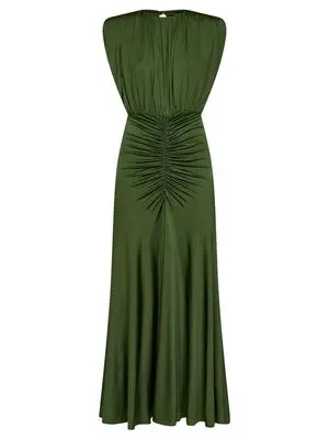 SELF-PORTRAIT SELF-PORTRAIT Jersey Gathered Long Dress Multicolor