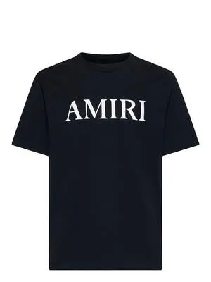 Amiri Black T-shirt With Logo Lettering Print In Cotton - Multicolor
