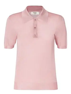 Fendi Short Sleeve Polo Top - Pink