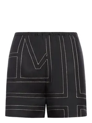 TOTEME Shorts Monogram In Seta - Black