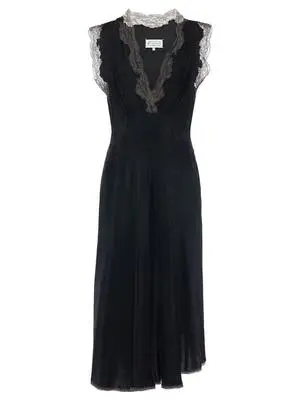 MAISON MARGIELA Silk Midi Dress - Black