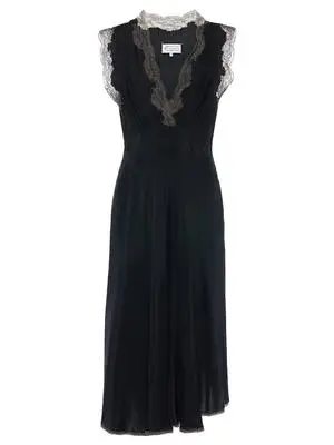 MAISON MARGIELA Silk Midi Dress - Black