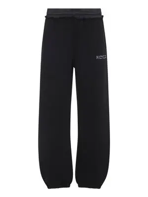 Moncler MONCLER Cotton-Blend Jersey Relaxed Fit Track Pants Black