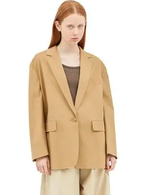 Max Mara Oversized Canvas Blazer - Cream