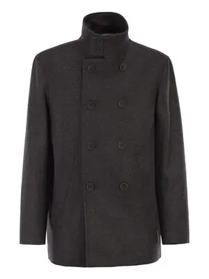 Herno Wool Blend Double-breasted Coat - Multicolor