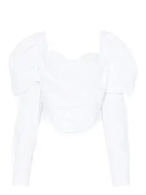 VIVIENNE WESTWOOD Puff Sleeve Sweetheart Neck Blouse - White