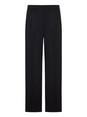 AMI Paris Tailored Wool Trousers With Pleats - Black