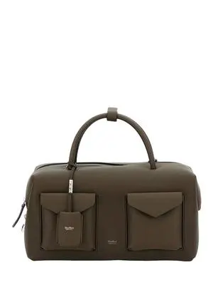 Max Mara Medium Calfskin Leather Holdall Cargo Bowling Bag - Multicolor