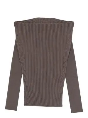 Rick Owens RICK OWENS Wool Off-Shoulder Sweater Multicolor