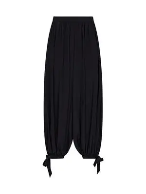 Chloé Black Silk Crêpe De Chine Fluid Harem Trousers - Multicolor