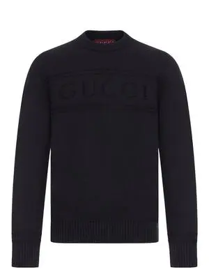 Gucci Cotton Knitted Sweater With Intarsia - Black