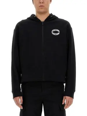 Moschino Zip Up Sweatshirt - Black