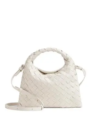 Bottega Veneta Mini Leather Crossbody Bag - White