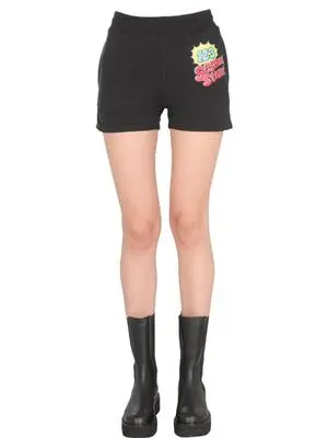 Moschino Graphic Sweat Shorts - Black