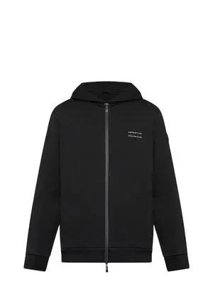 Moncler Cotton Logo Zip Hoodie - Black