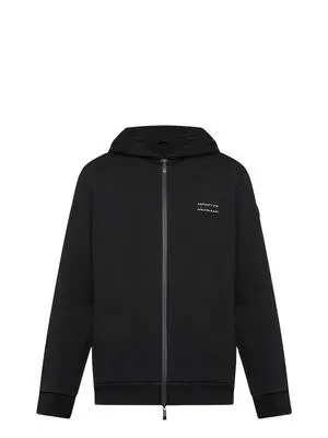 Moncler Cotton Logo Zip Hoodie - Black