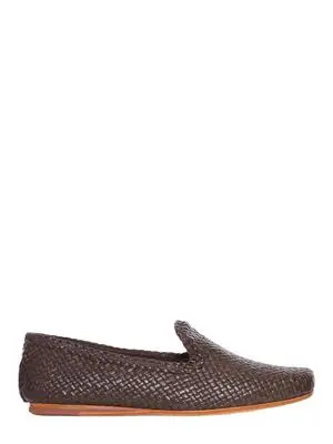 Dragon Diffusion Damas Leather Slippers - Brown