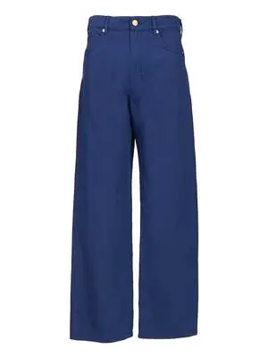 Max Mara Cotton And Linen Drill Trousers - Blue