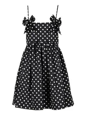 GANNI Polka Dot Mini Dress - Black
